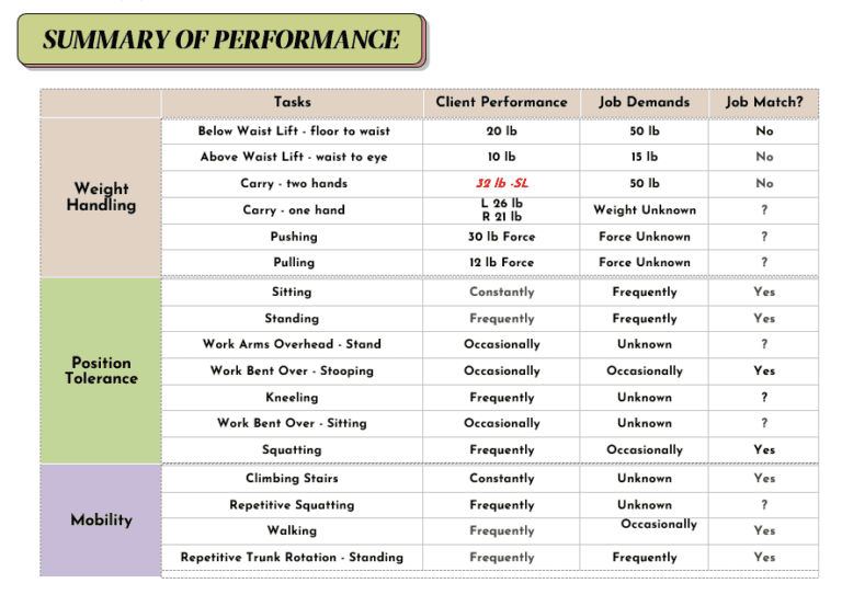FCE Software | Functional Capacity Evaluation | Ergoscience